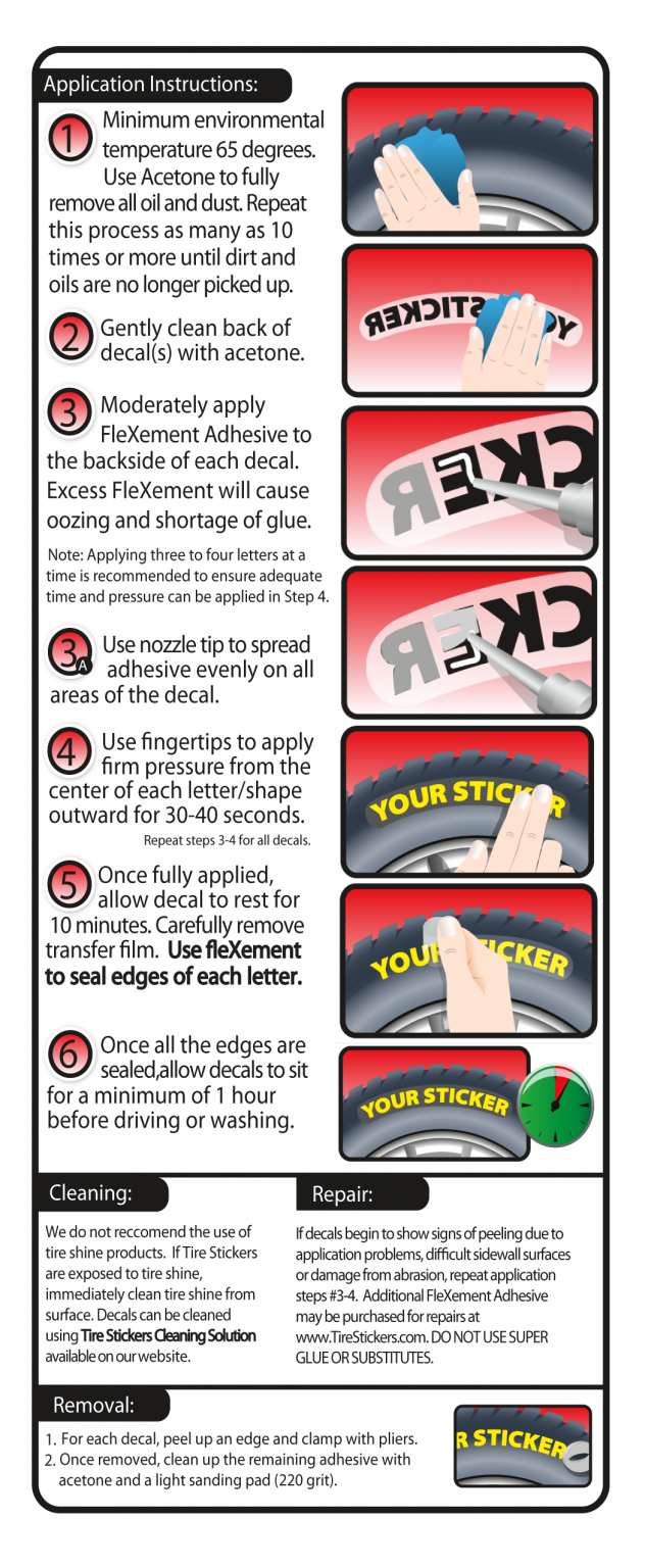 Buy Permanent Tire Stickers Application Guide - Tire Sticker NZ